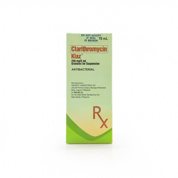 KLAZ Clarithromycin 250mg / 5mL Granule for Suspension 70mL price in ...